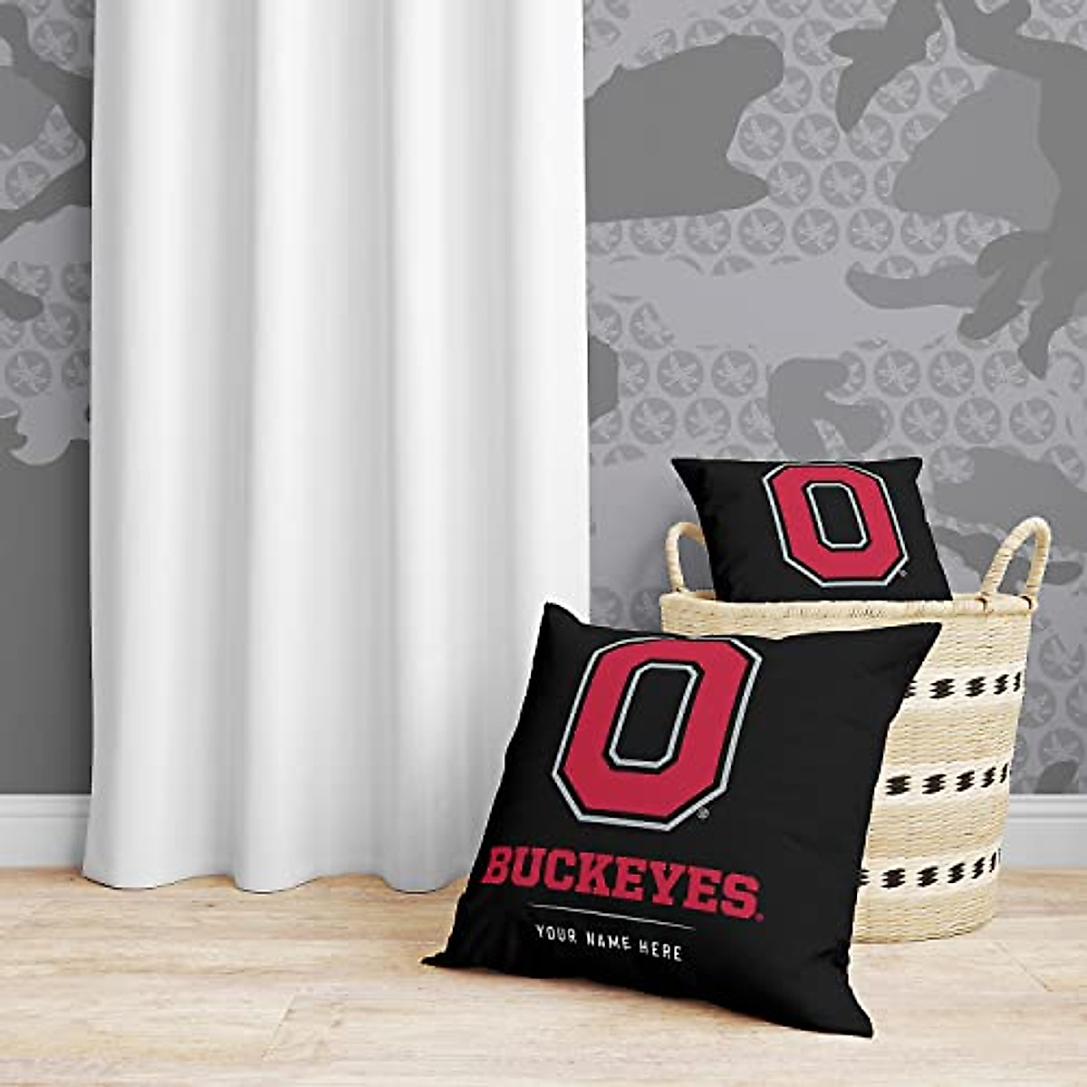 Ohio State Buckeyes Block Throw Pillow | Personalized | Custom