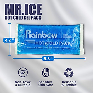 Gel Ice Packs for Head Neck Knee Elbow Wrist Foot Pain Relief (2 Pack) - Ice Packs for Injuries Reusable Gel Hot Cold Pack for Injuries - Flexible Cold Pack for Breast Surgery, Strain, Migraine