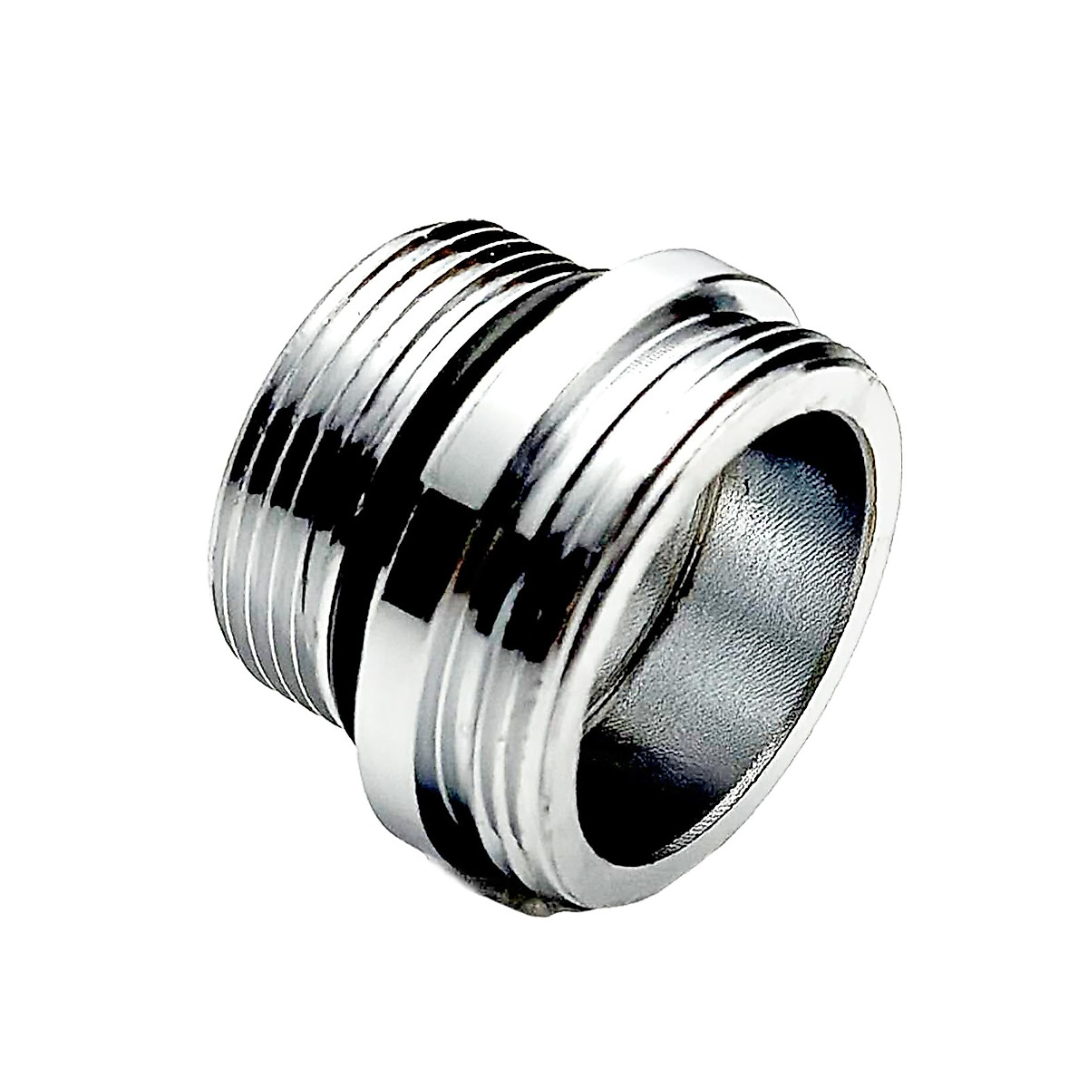 XNTONG - Faucet Aerator Adapter, Male Thread M18.5 to Male Thread M22, Copper Plated Chrome Faucet Adapter, Suitable for Kitchen Faucet Adapter Kit Connection, (M18.5-M22)