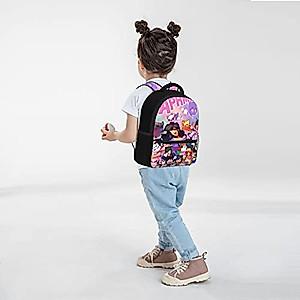 YAOJIAADM Anime Backpack Schoolbag 3D Printed Large Capacity Waterproof Nylon Backpack Adjustable Shoulder Strap Suitable for Travel Picnic Black