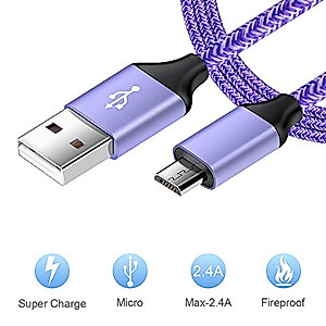 Android Charging Block, Micro Charging Cable 6ft, Dual Port Wall Charger Plug with Fast Charge Phone Charger Cord Android Compatible for Samsung Galaxy S7 S6,Note 4 5,Tab S2,Kindle Fire 7,LG K8 K30