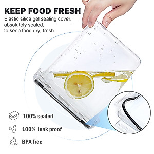 Cereal Container, Set of 15 Pcs Food Storage Containers Set With Lids Airtight, BPA Free Plastic Dry Food Bins Pantry, Kitchen Organization and Storage, for Counter Spaghetti Flour Sugar Coffee Rice