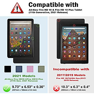 Retear Case for Amazon Kindle Fire HD 10 (ONLY fit 11th Generation 2021 Release) & Fire HD 10 Plus Tablet 10.1", Slim Folding Stand Cover with Auto Wake/Sleep & Hand Strap, Mandala Flower