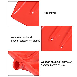 Kadimendium Plastic Garden Shovel, Red Easy to Install Snow Shovel for Rubbish for Fallen Leaves(41 X 35cm / 16.1 X 13.8in)
