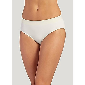 Jockey Women's Underwear Modern Micro Seamfree Hi Cut, Sandy Shimmer, 5