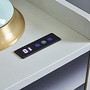 OLD CAPTAIN Shoe Storage Cabinet, 5-Tier Modern Entryway Organizer Cabinet with Door,Deodorisation and Automatic Lighting (White Rattan)