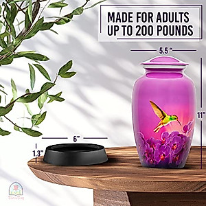 Blessbuy Cremation urn for Ashes for Women, Handcrafted Hummingbird urn for Human Ashes Adult Female, Large Burial urns for Ashes up to 200 LBS.…