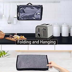 Toaster Cover with Base for 2 Slice Wide Slot, Toaster Oven Cover Compatible with Cuisinart, Small Bread Cover, 2 Slice Toaster Covers with Zipper Pockets Buffalo Check (Cover Only)