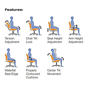 GOF Mesh Office Desk Chair (G10900B)-Work & Task Seating with Ergonomic Features for Conference Room, Boardroom, Home & School Office (Qty 1)