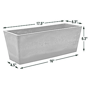 Arcadia Garden Products PSW U45CT Simplicity Window Box, 17.5" x 7" x 6", Cement Color, 17.5" x 7"