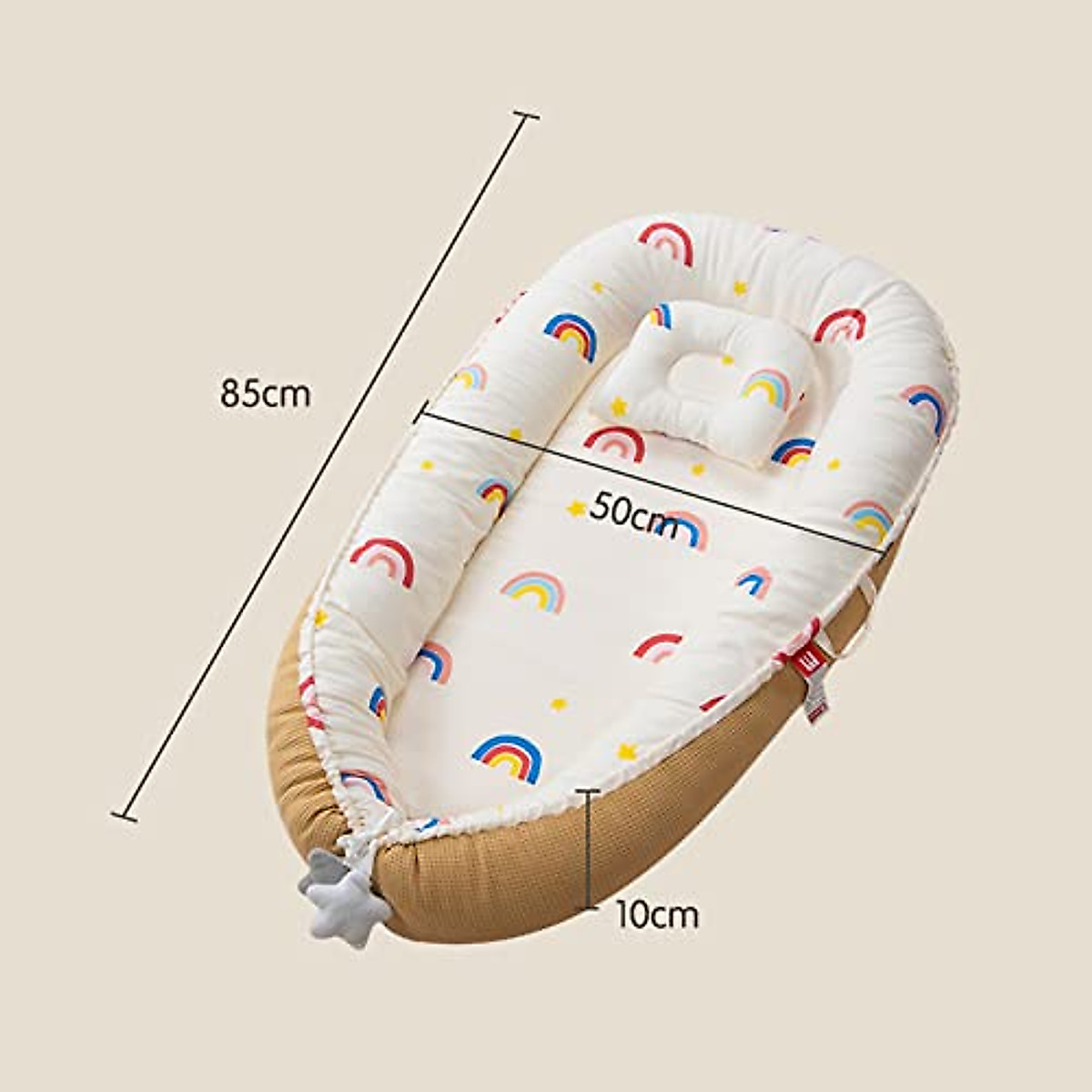 CUAIBB Baby Lounger for Newborn, Baby Pillow Lounger 0-24 Months, Baby Nest Sleeper Newborn Lounger, Breathable Sleeping Bed for Newborn Boys and Girls (A - Pink)