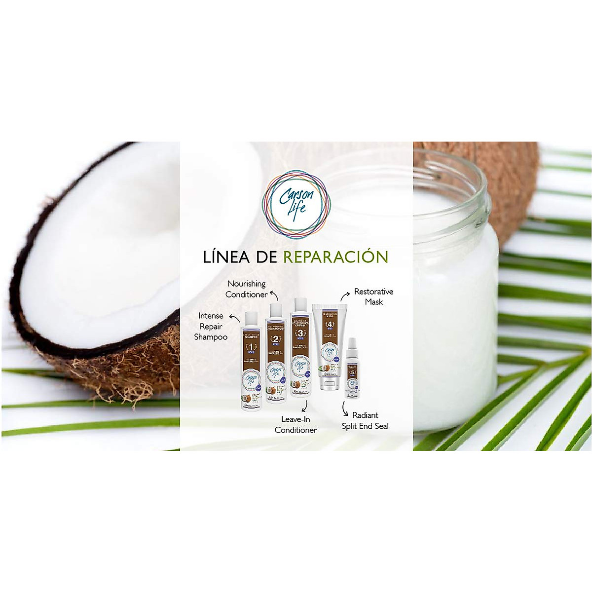 Carson Life Intense Repair Shampoo (2 Pack, 10 Oz Each) - Sulfate & Paraben Free - Repairs & Nourishes Dry Damaged Hair - Stimulates Hair & Scalp - Moisturizing for Men & Women (2 Pack)