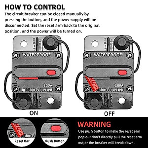 150A 12V-48V Circuit Breaker Power Protect Fuse Trolling with Manual Reset Waterproof Car Boat Manual (DLQ-CB5-150A)