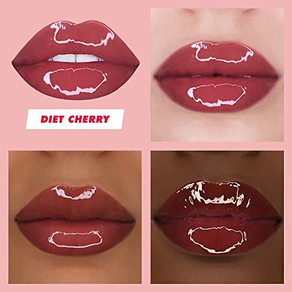 Lime Crime Wet Cherry Lip Gloss, Diet Cherry (Deep Berry) - Cherry Scented Lightweight, Plumping & Comfortable Ultra Glossy Sheen That Won't Stick - Long Lasting & Non-Sticky - Vegan Makeup