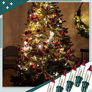 Remagr Replacement Mini Light Bulbs, 3.5 V Mini Incandescent Light Bulbs Clear Flasher Bulbs with Green Base, Lights Decorations for Bedroom Classroom Xmas Tree Lights, 0.425 Watt (12)