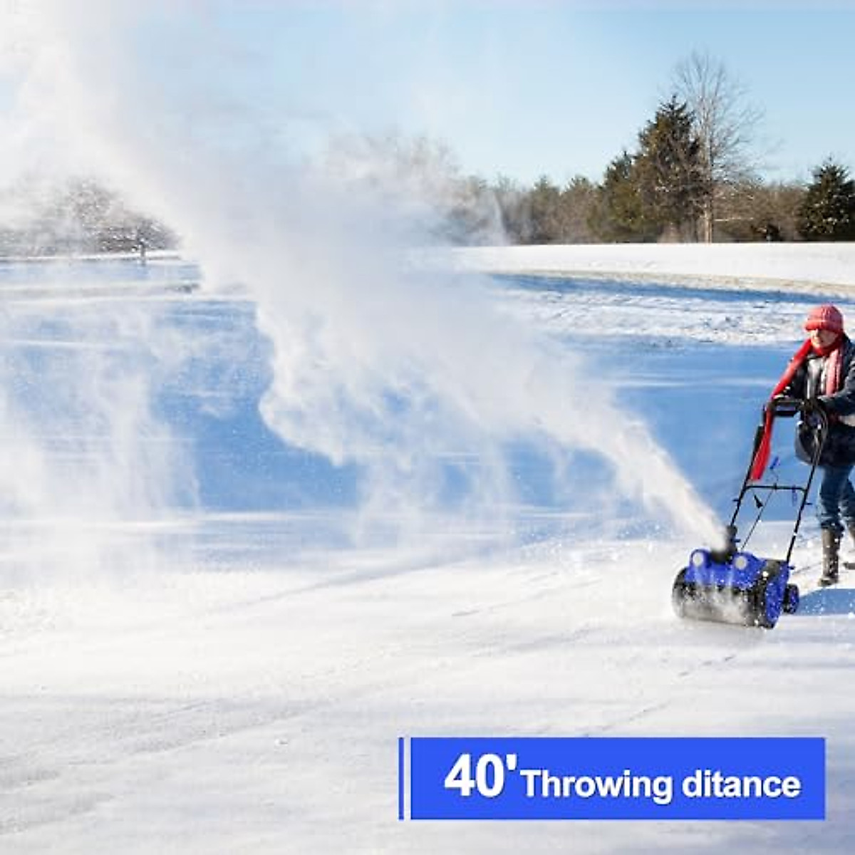 Electric Snow Blower Snow Thrower with 180° Rotatable Chute & Folding Handle for Yard Driveway Have 50FT Corded Power 18 x 10 Inch Clearing Path 30 Feet Throwing Distance