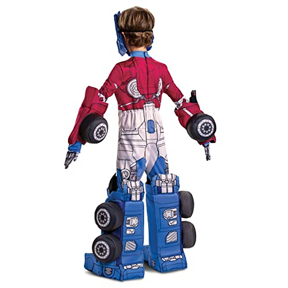 Disguise Optimus Prime Costume, Official Converting Transformer Costumes for Boys, Convertible Character Suit, Kids Size Small (4-6), Blue & Red
