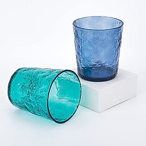 KX-WARE 12-ounce Acrylic Old Flashion Glasses Plastic Tumblers, set of 8 Multicolor