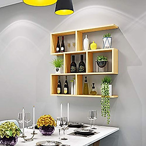 Wine Stand Wooden Glasses Holder Goblet Shelf Hanging Household Kitchen Bar Storage Display Frame J1031, PIBM, Primary Color, 100 * 20cm