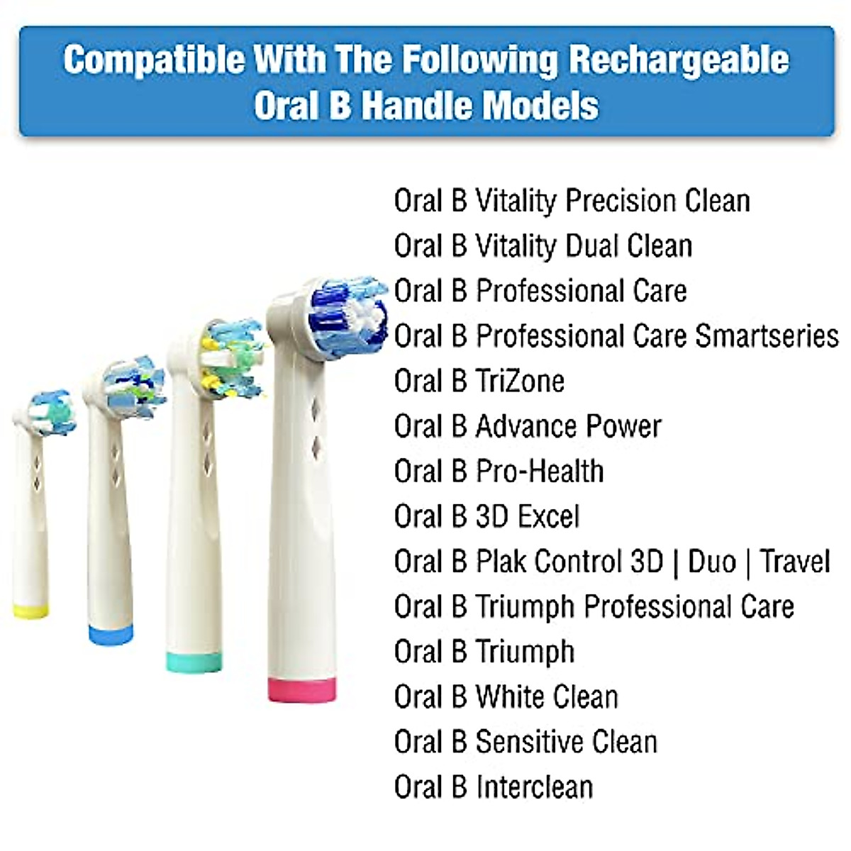 BrushIt Variety Pack of 16 Replacement Heads Including Protective Covers Compatible with Oral B Replacement Heads for Electric Toothbrush (16 Pack Variety + Covers)