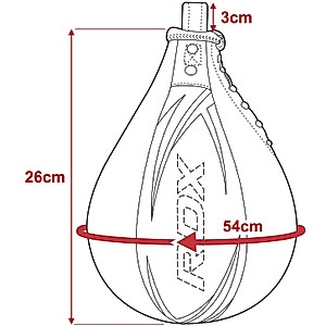 RDX Speed Bag Boxing Ball with Hanging Swivel Set, Genuine Leather Dodge Striking Mount Kit Heavy Duty, MMA Muay Thai Punching Fitness Workout Kicking Martial Arts Training