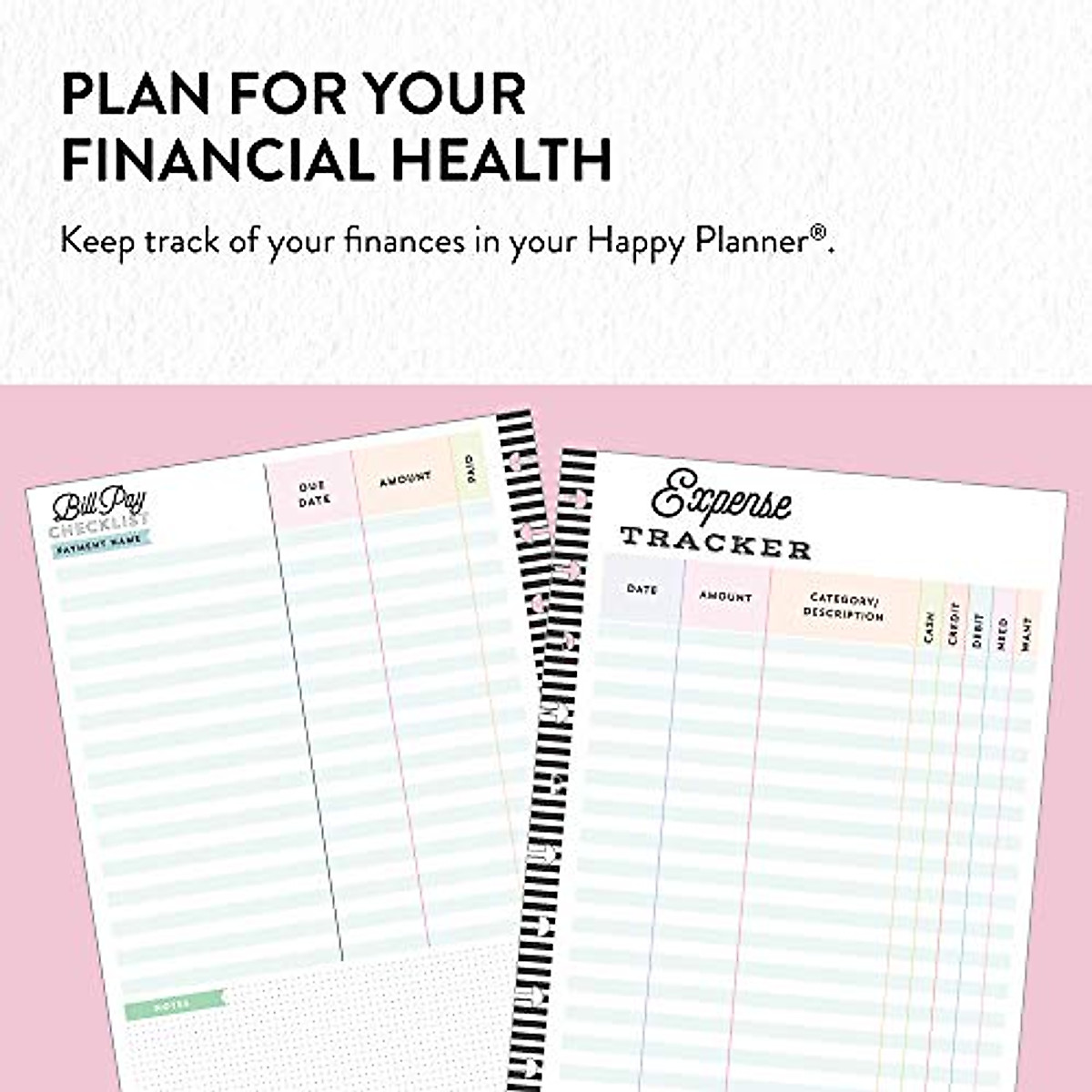 me & my BIG ideas Budget Extension Pack - The Happy Planner Scrapbooking Supplies - 6 Month Expense Tracker - Bill Pay Checklists & Budget Sheets - Stickers & Dividers for Budgeting - Classic Size