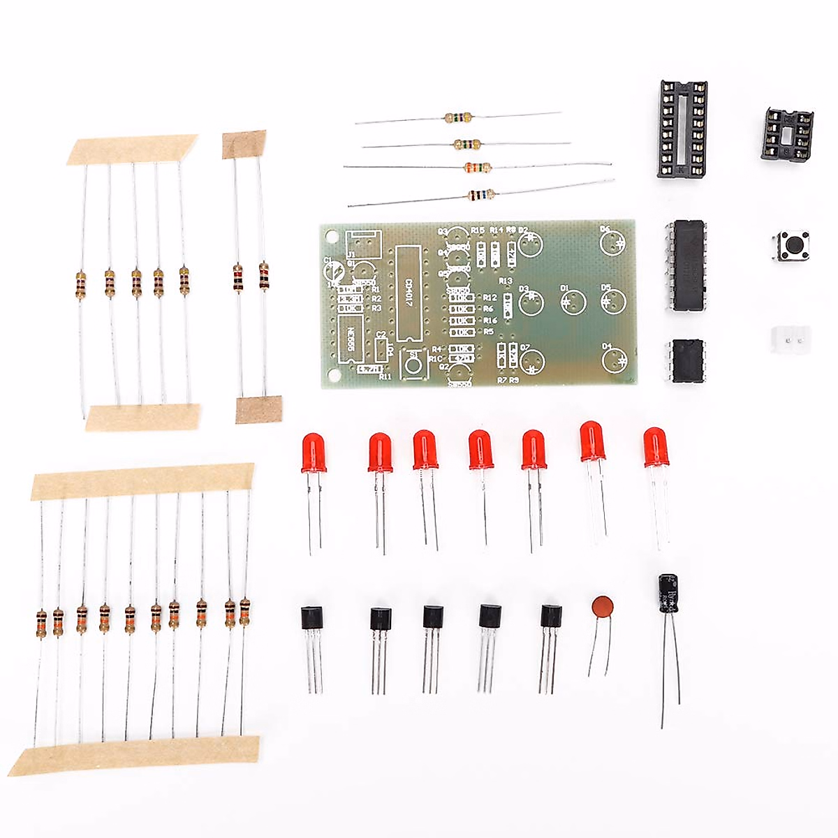 Electronic Dice Kit, Circuit Electronic Dice, Metal 7 LEDs 4.5~5V for Fun Electronic Production Set Replace Real Dice