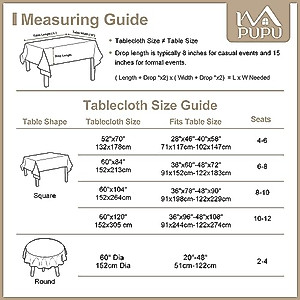 IVAPUPU Rectangle Tablecloth 60x104 inch Table Cloth Linen Wrinkle Free Tablecloths Kitchen Dining Table Cover Tables Farmhouse Holiday Camping