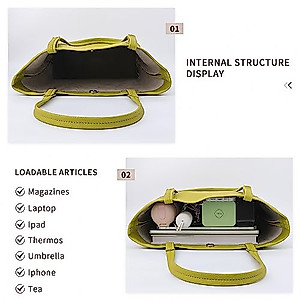 2023 Upgrade Leather Tote Bag for Women, Big Capacity Top Handle Ladies Shoulder Bags for Work School