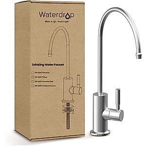 Waterdrop Drinking Water Faucet, Reverse Osmosis Faucet, RO Faucet, Filtered Water Faucet, Water Dispenser Faucet, Water Filter Faucet for Kitchen Sink, Beverage Faucet, Stainless Steel, Lead-Free
