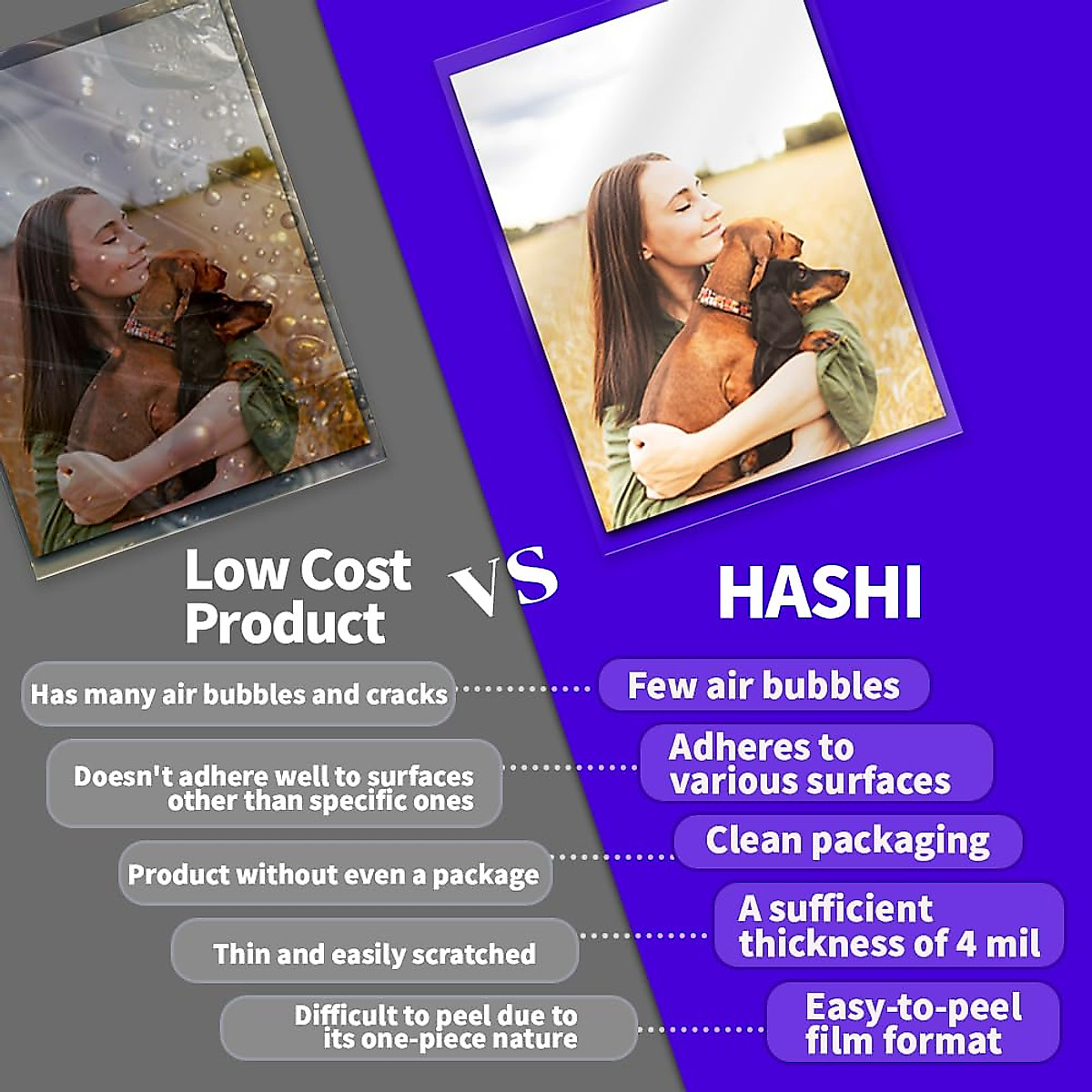 No Heat Laminating Sheets Self Sealing 8.5 x 11 Inch, 25 Pack, 4mil Thickness, Transparent, No Machine Self Adhesive Laminating Sheets, Protect documents and Photos [Letter Size] by HA SHI