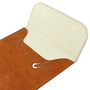 Allinside 13" Laptop Sleeve Compatible with MacBook Air 13 2018-2022 (M2 A2681 M1 A2337)/ MacBook Pro 13 2016-2022 (M2 A2686 M1 A2338 A2251 A2289 A2159), PU Leather Case, Brown