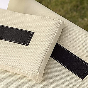 Outsunny Patio Double Chaise Lounge Chair, Outdoor Wheeled Hammock Daybed with Adjustable Canopy and Pillow for Sun Room, Garden, or Poolside, Beige