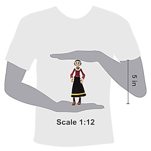 Boss Fight Studio Olive OYL Popeye Classics Wave 1 Action Figure – Highly Articulated Figurine with Accessories Including Swee’ Pea, Fabric Skirt, Alternate Heads and Hand, and Removable Hat - 1:12
