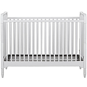 Little Seeds Rowan Valley Linden Wooden Baby Crib with Spindle Work in White