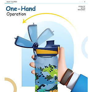 Opard 17oz Kids Water Bottle with Leak Proof Flip-Top Lid, Reusable BPA-Free Tritan for School and Travel