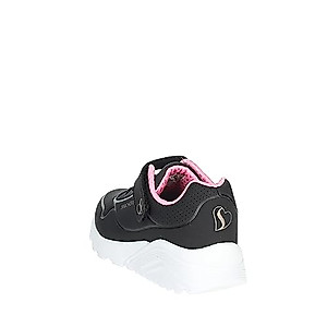 Skechers Kids Twinkle Toes Uno Lite Sneaker, Black/Rose Gold, 4