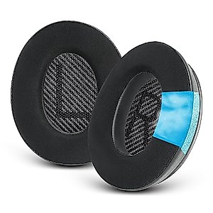GEVO Cooling-Gel Ear Pads Cushions Replacement, Ear Pads for Bose QuietComfort 35 (QC35) and Quiet Comfort 35 II (QC35 II) Over-Ear Headphones & More, Memory Foam & Cooler for Longer (Black)