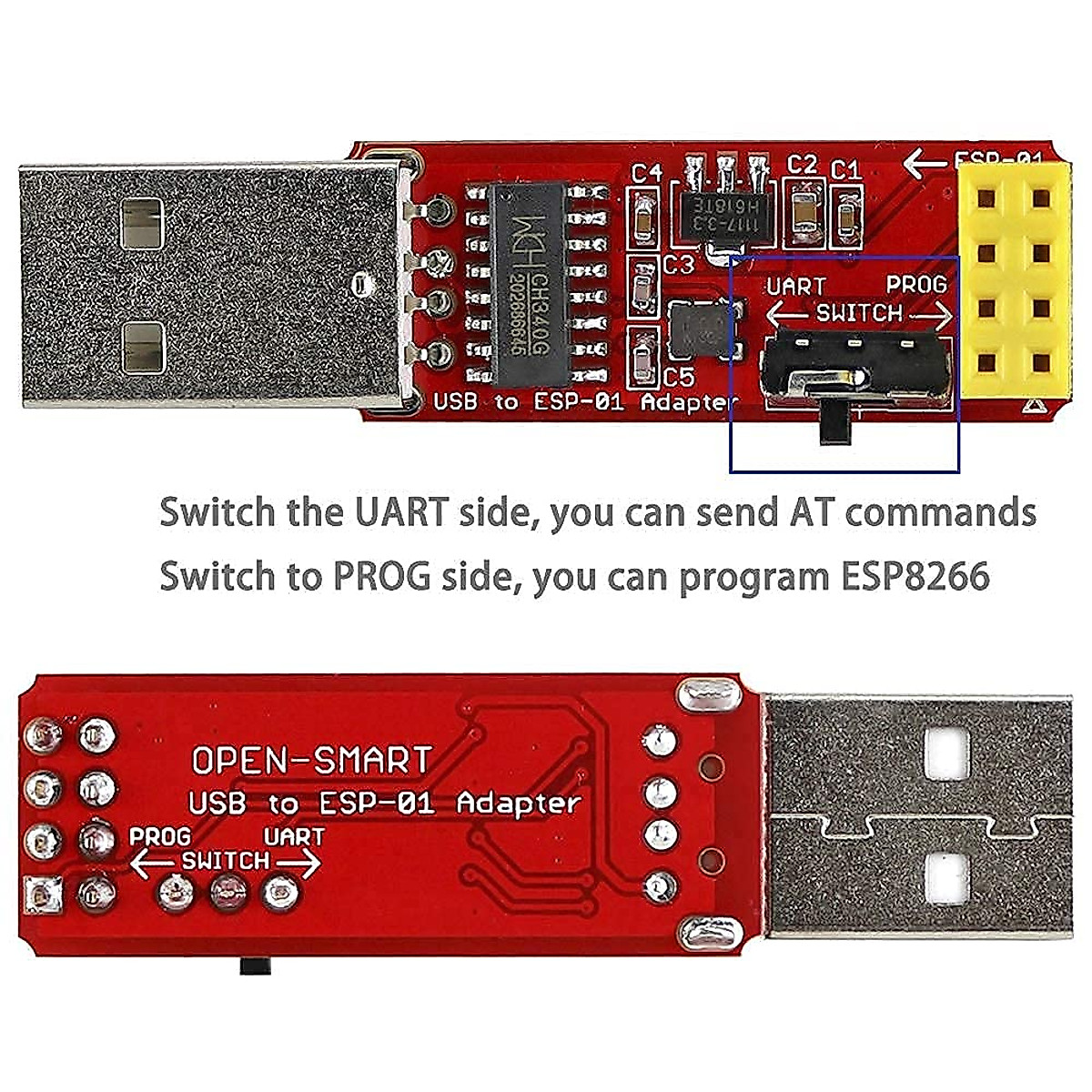 Stemedu 17PCS USB to ESP-01 ESP8266 Adapter + ESP8266 ESP-01S Breakout Board + ESP-01S Adapter WiFi Module Wireless Serial Transceiver