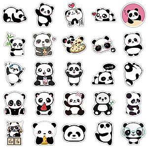 Panda Stickers |50 Pcs Panda Waterproof Vinyl Decals for Water Bottles Laptop Luggage Cup Computer Mobile Phone Skateboard Guitar Helmet Snowboard Décor