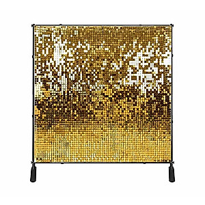 BannerBuzz Shimmer Panel Backdrop, Made of Premium Quality Plastic (Gold, 6' W X 8' H)