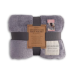 DEMDACO Grandma and Me Mauve Purple 60 x 70 Fleece Fabric Foot Pocket Throw Blanket