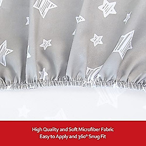 Pack and Play Sheets, 2 Mini Crib Stretchy n Playard Fitted Sheet, Compatible with Graco Play, Soft Breathable Material, Stars & Bunny