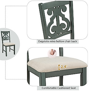 Luxo Abode Classic and Traditional Style 6 Piece Dining Set, Includes 1 Table, 4 Upholstered Chairs & Bench, Easy to Assemble, for Living Room, Dining Room, Home Bar and Kitchen, Natural Wood Wash