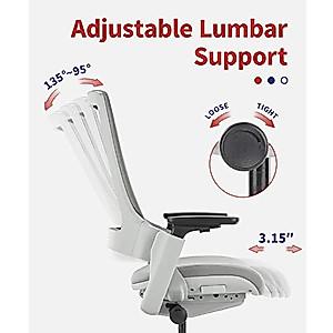 CLATINA Office Chair Swivel Executive Chair, Adjustable Ergonomic Computer Chair with 3D Armrest and Lumbar Support, Fabric Backrest Task Chair for Home Office Conference Room