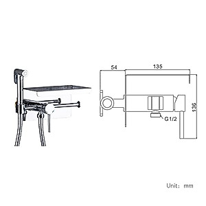 MINJING Handheld Bidet Sprayer for Toilet Brass Chrome Baby Cloth Diaper Sprayer with Toilet Paper Holder for Hot and Cold Water Portable Bidet Faucet with Bidet Hose for Feminine Wash