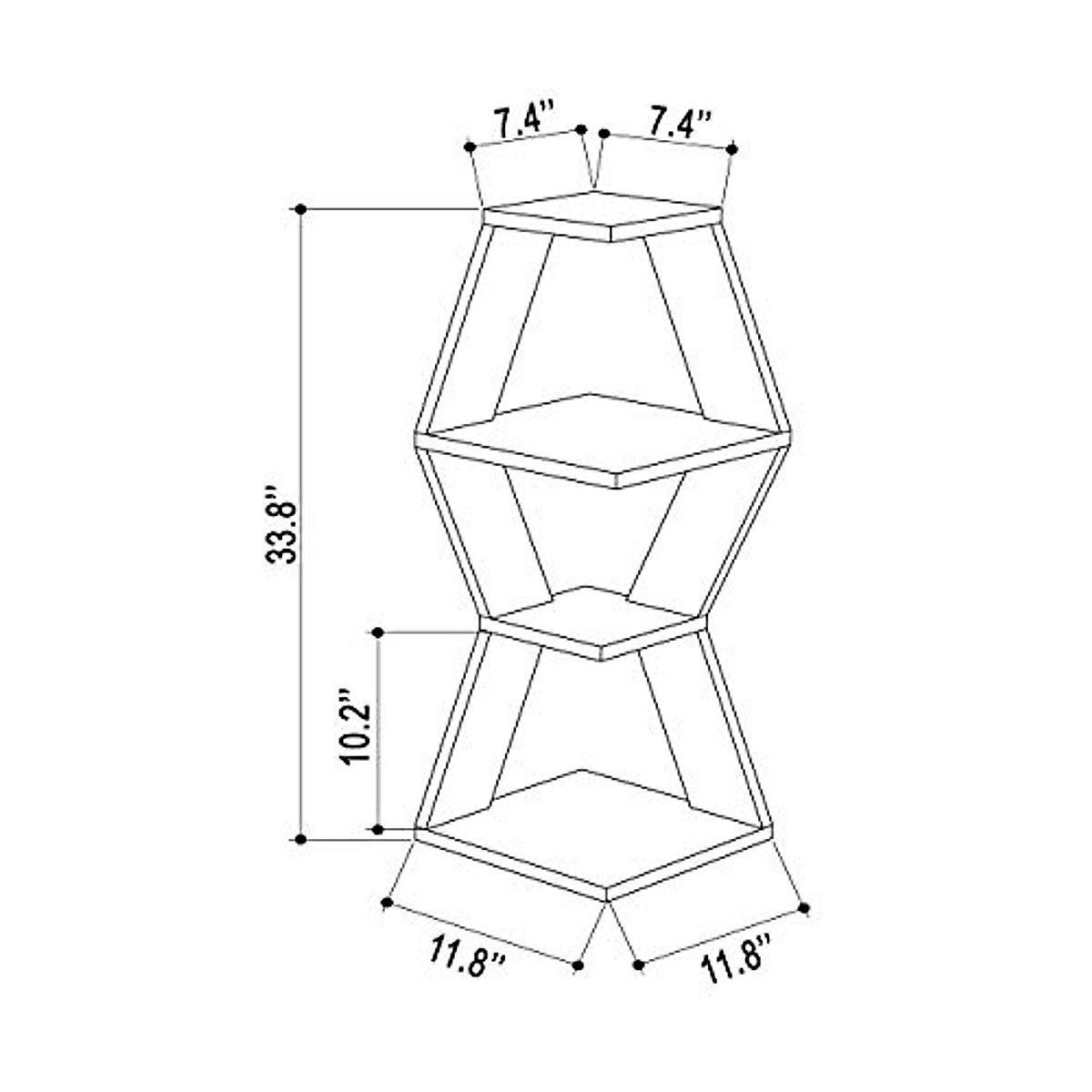 Ada Home Decor Caldwell Modern Burgundy Wall Shelf 33.86'' H x 11.81'' W x 11.81'' D / Wall Storage / Shelving Unit