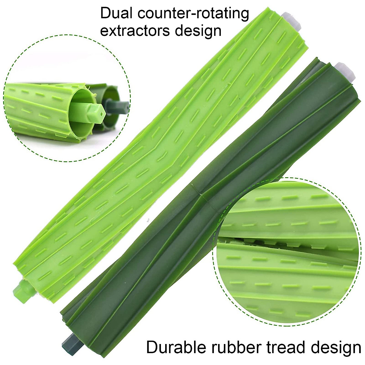 Replacement for iRobot Rubber Brush Part - Replenishement for iRobot Roomba i7 i7+ i7 Plus i8 i8+/i8 plus E5 E6 E7 Vacuum Accessories