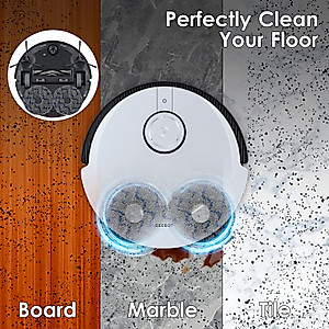 CHAIN PEAK (10 Pieces) Washable Reusable Mopping Pads for ECOVACS DEEBOT X1 Omni/ X1 PRO Omni/ X1 Turbo/ X1 PLUS/T10 Omni/ T10 Turbo, Strong Stain Removing Wipes Cloth Pads Premium Microfiber