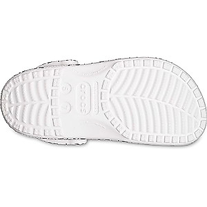 Crocs Unisex Classic Graphic Clogs, White/Black, Numeric_11 US Men
